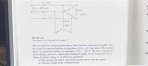 Solved Figure 2 19three Phase Circuit Diagram For Example