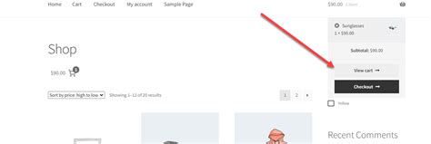 view cart button missing from mini cart header