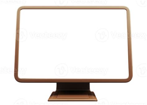 AI Generated Steampunk Gears Inside Computer Monitor PNG