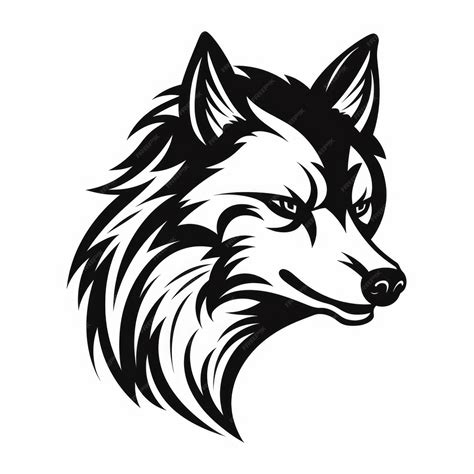 Premium Ai Image Black And White Wolf Icon On White Background