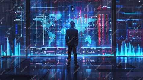Businessman In Front Of Kpi Metrics Dashboard With Sales And Business