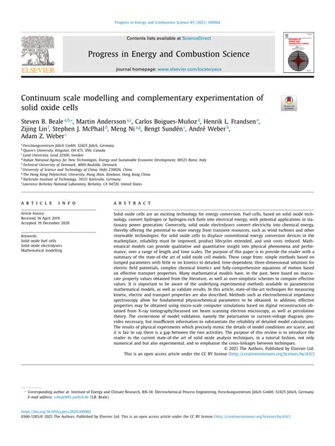 Pdf Continuum Scale Modelling And Complementary Experimentation Of
