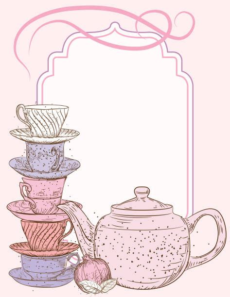 310 Tea Party Border Stock Illustrations Royalty Free Vector Graphics