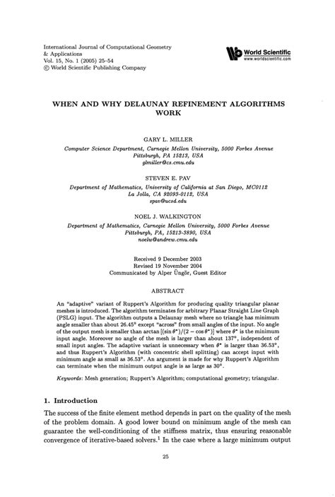 Pdf When And Why Delaunay Refinement Algorithms Work
