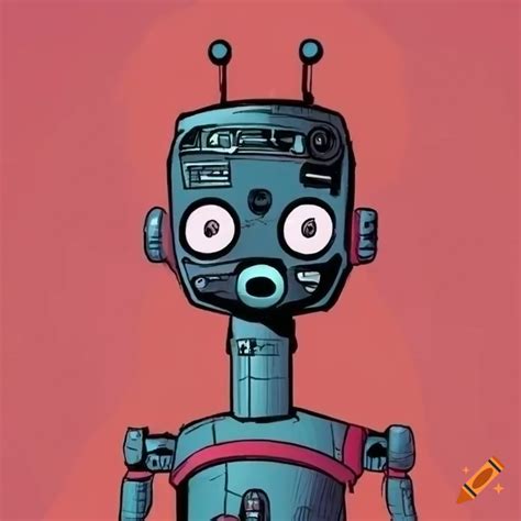 Retro Robot Comic Illustration