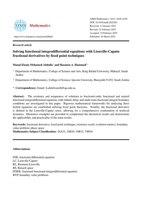 Pdf Solving Functional Integrodifferential Equations With Liouville Caputo Fractional