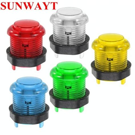 28mm 12v Illuminated Arcade Push Button With Built In Led Light For
