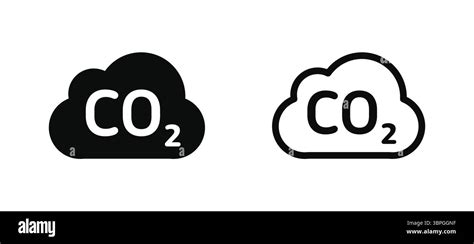 Co2 Cloud Icon Symbolizing Carbon Dioxide Emissions Air Pollution Greenhouse Gases Climate