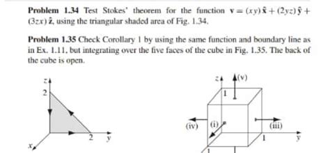 problem 1 34 test stokes { } { }theorem for the function mathbf{v} x y