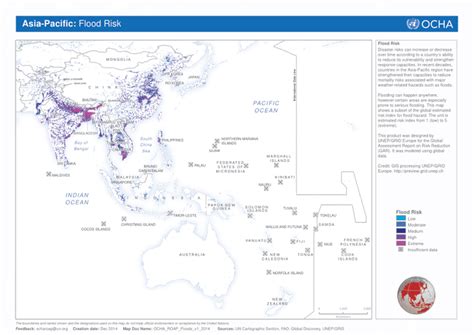 Asia Pacific Regional Hazard Map Flood Risk Ocha