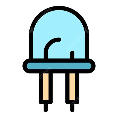 Electricity Icon Clipart Vector Electrical Diode Icon Color Flat Web