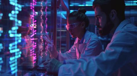 Premium Photo Molecular Sequence Of Human Dna Is Displayed On A