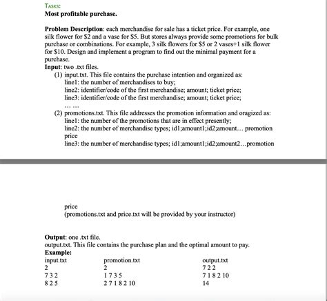 Solved Most Profitable Purchase Problem Description Each Chegg
