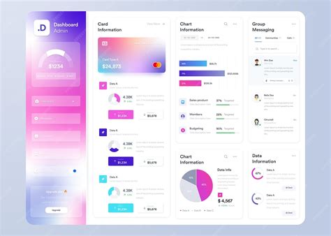 Tableau De Bord Infographique Ui Ux Design Avec Graphiques Tableaux Et