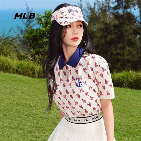 Mlb官方女装t恤夏季新款虞书欣同款polo衫la老花短袖明星t恤潮 虎窝淘