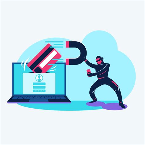 Hacker Phishing Scam Attack Web Security Vector Concept Of Phishing And