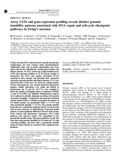 pdf array cgh and gene expression profiling reveals distinct genomic