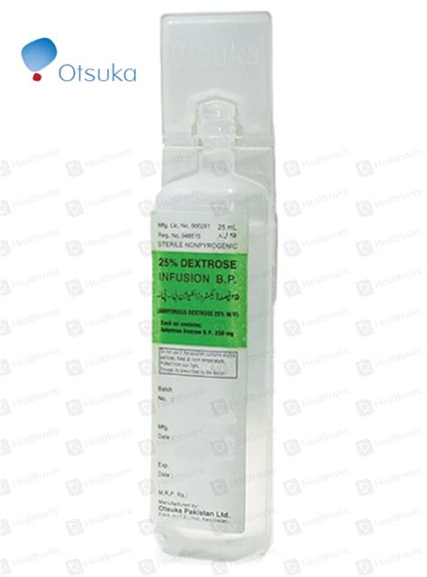 Otsuka 25 Dextrose 25 Ml 100 Ampoule Price In Pakistan Uses Dosage Side Effects