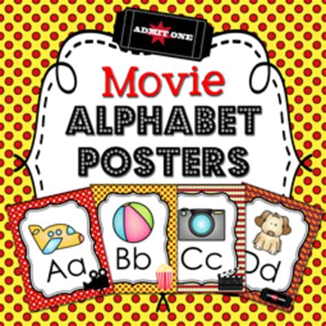 Movie Alphabet Posters A Z By Pink Posy Paperie Tpt
