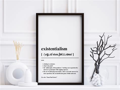 Existentialism Definition Print Printable Wall Art Etsy