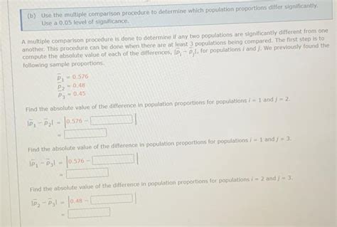solved b use the multiple comparison procedure to
