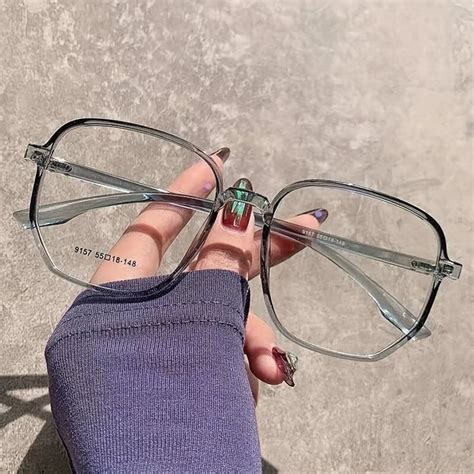 Oversized Clear Lens Fashion Glasses For Women Men Minimalist Anti Blue