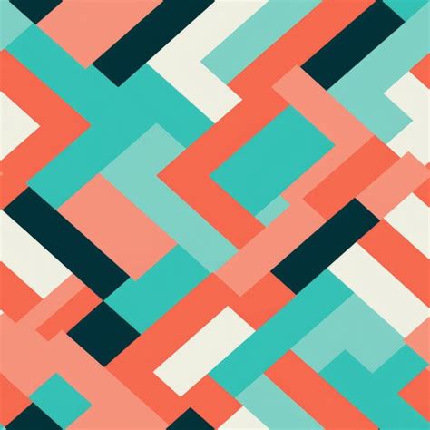 Premium Photo Abstract Geometric Pattern In Blue Teal And Orange
