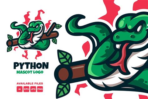 Python Mascot Logo Template Illustration