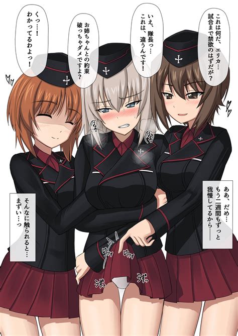 Nishizumi Miho Nishizumi Maho And Itsumi Erika Girls Und Panzer Drawn By Futa Yami Danbooru