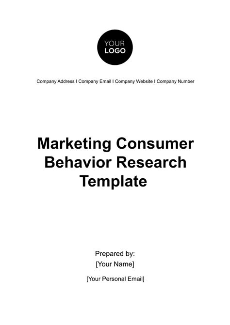 Free Marketing Consumer Behavior Research Template To Edit Online