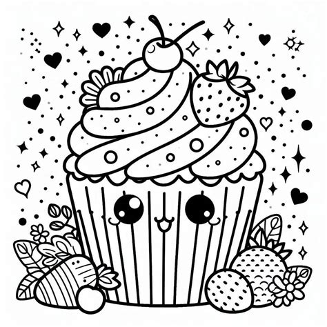 Netter Karikatur Cupcake Zum Ausmalen Kostenlos Malvorlagen Und Ausmalbilder Zum Ausdrucken