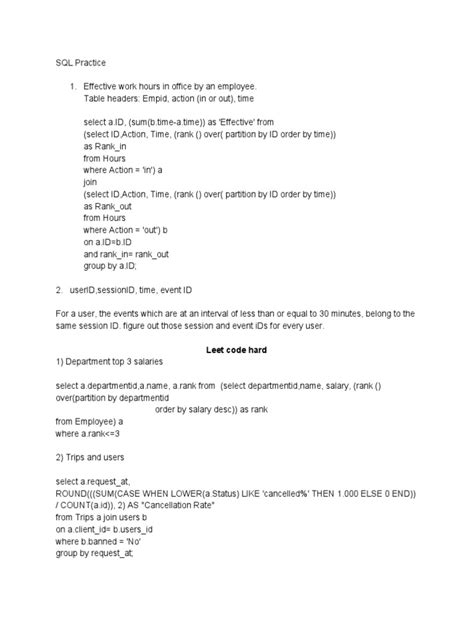 Analyzing Sql Queries And Extracting Business Insights Pdf Business