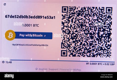 Mit Bitcoin Logo Und Qr Code Auf Einer Website Pay Stockfotografie Alamy