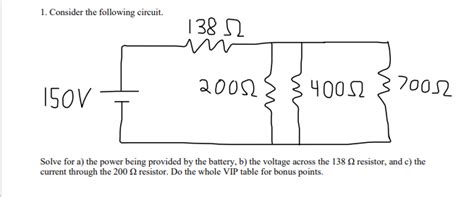 Solved 1 Concidor The Followina Civonit Solve For A The