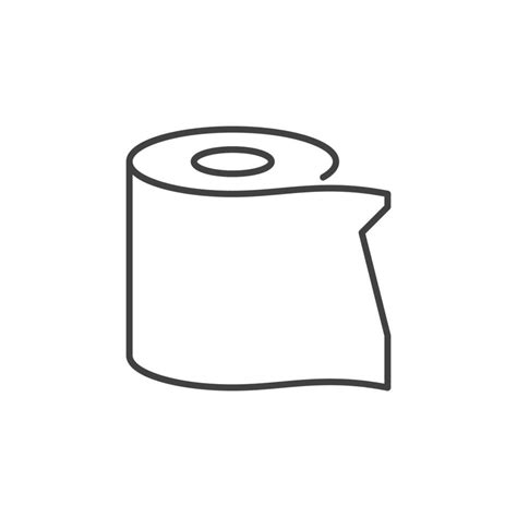 Toilet Paper Vector Outline Concept Minimal Icon 13091663 Vector Art At Vecteezy