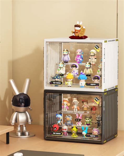 Acrylic Display Box Large 4 Rack Popmart Stackable Labubu Toys Doll Blind Box Figure Organizer