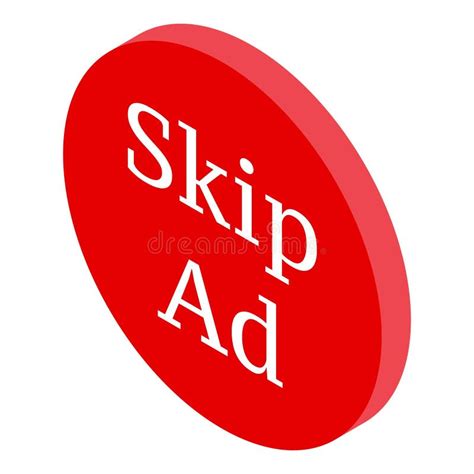 Red Button Showing Skip Ad Option For Online Content Stock Vector Illustration Of Internet