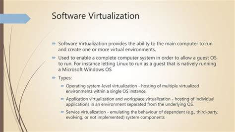 virtualization pptx operating systems computer software and applications