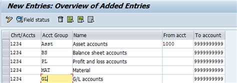 account group of g l accounts in sap fico