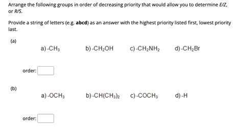 Solved Arrange the following groups in order of decreasing | Chegg.com