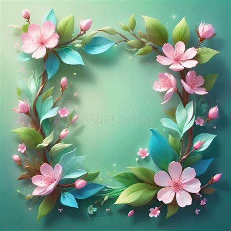 Floral Wreath With Spring Flowers On Background Vector Illustration