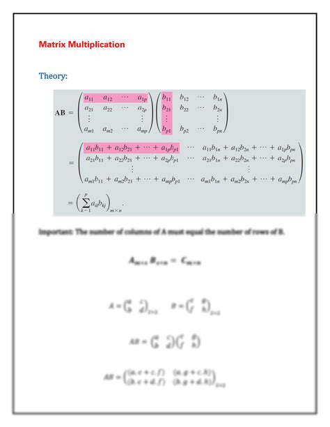 SOLUTION Matrix Multiplication Theory Mm Studypool