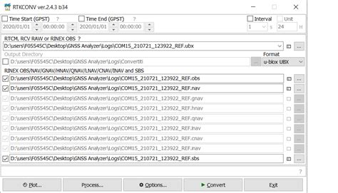 Converting Ubx Files Using Rtkconv Rtk Ppk Configuration Emlid