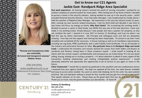 Charlene Meyer On Linkedin Congratulations To Jackie East Our Randpark