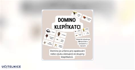Domino Klepítkatci Učitelnice Domino Klepítkatci Učitelnice