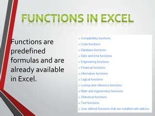 Excel Functions PPT