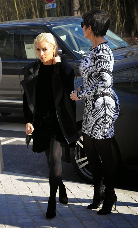 Kim Kardashian Shows Off New Platinum Blonde Hair Colour Out And About