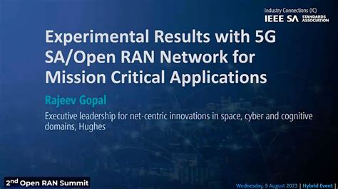 Experimental Results With 5G SA Open RAN Network For Mission Critical Applications YouTube