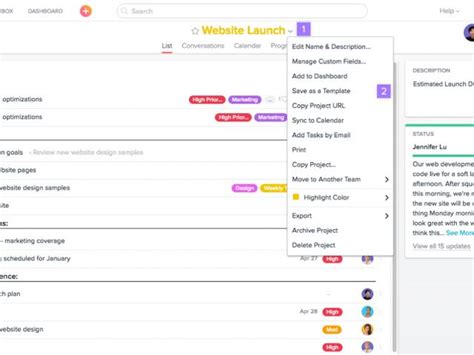 Customizing Project Templates How To Use Asana Custom Templates Asana Williamson