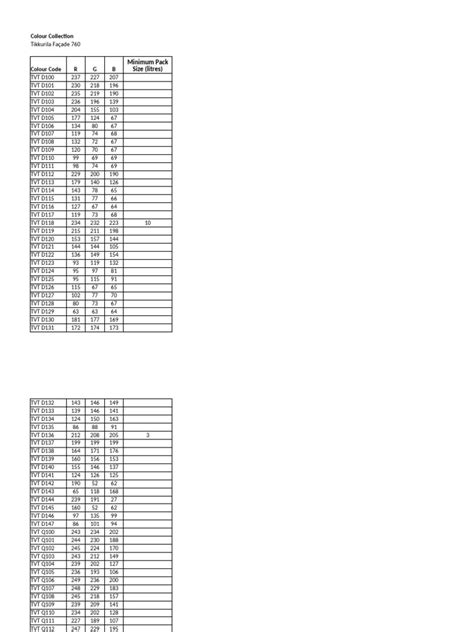 Facade Colour Collections And Hex Codes Pdf